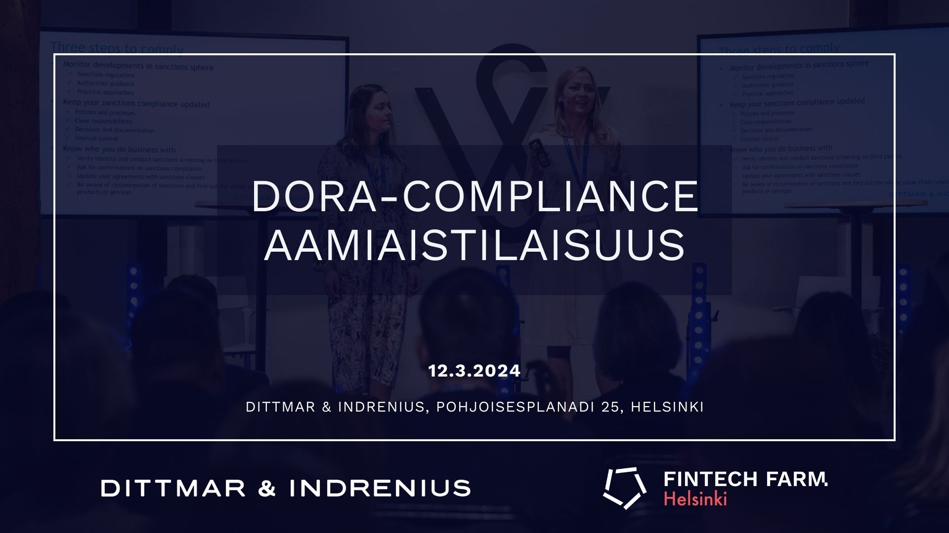 DORA-compliance -aamiaistilaisuus 12.3.2024 Helsinki
